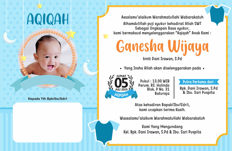 Free 50 Desain Undangan Aqiqah dan Tasyakur Anak CorelDraw CDR ...