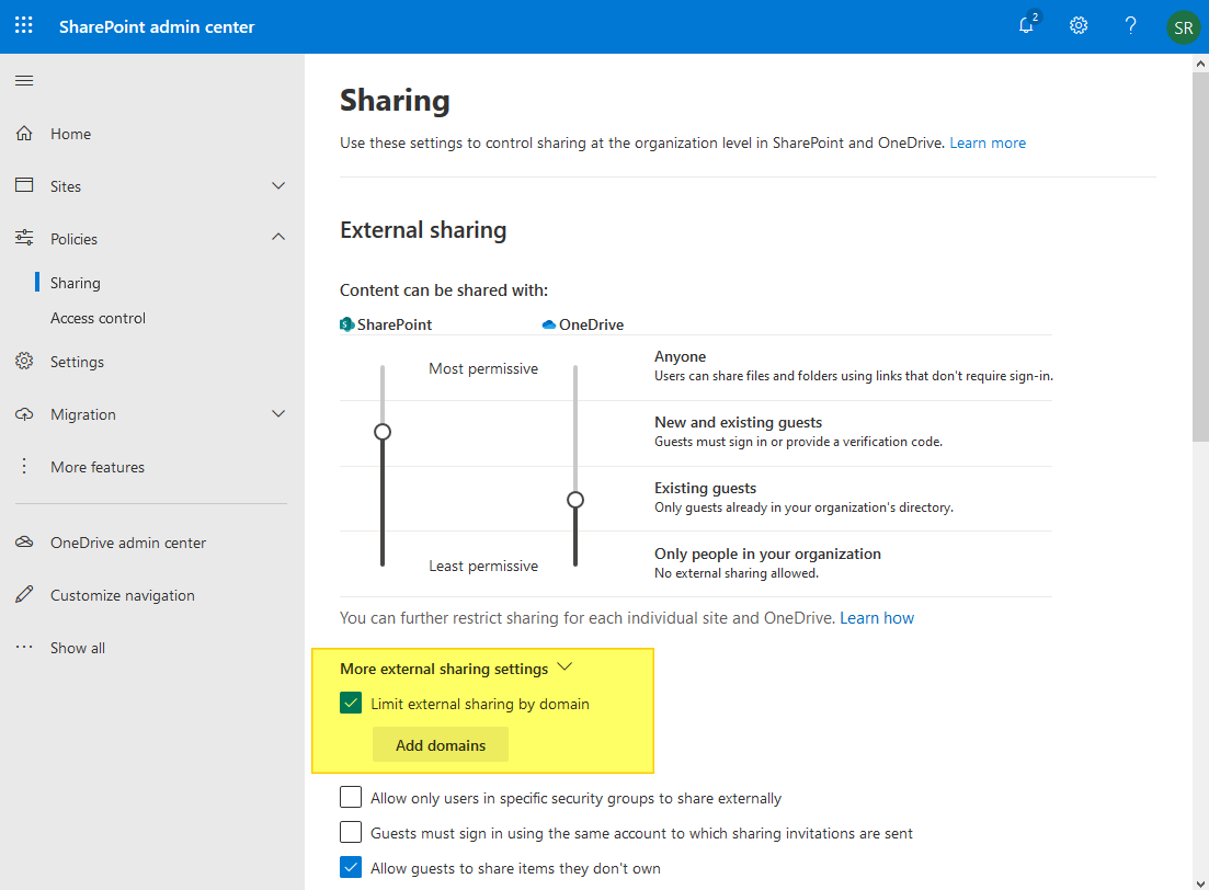 SharePoint Online: How to Limit External Sharing by Domain? - SharePoint Diary