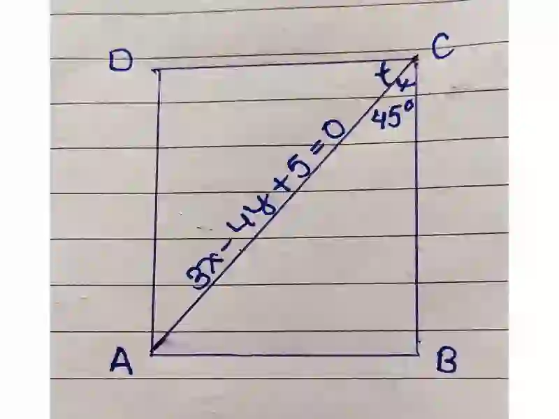 The equation of the diagonal of a square is 3x-4y+5=0 and one of its ...
