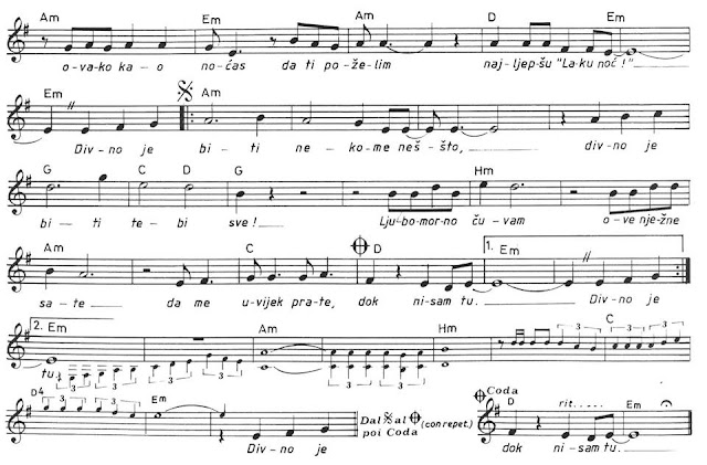 NOTE | DOMACE I STRANE: DIVNO JE BITI NEKOME NESTO AKORDI NOTE