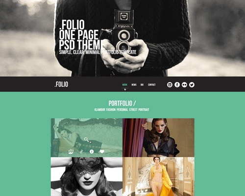 Folio One Page-Free PSD Templates - blogger tips