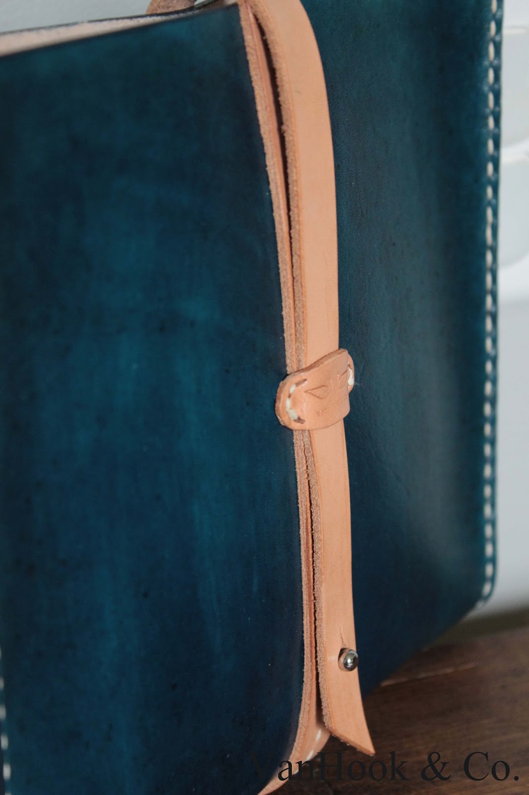 VanHook & Co.: Blue Hand Stitched Leather Purse