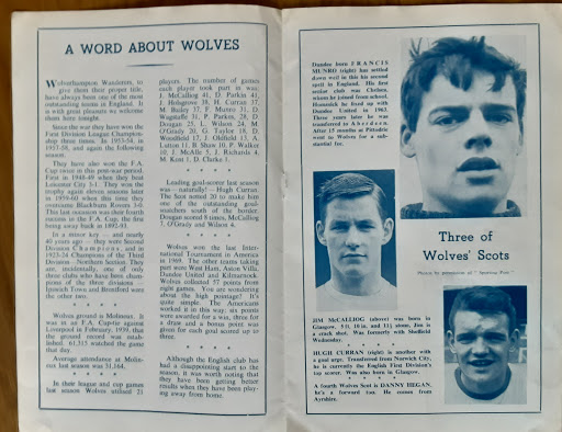 My Dundee FC Programmes: Dundee v Wolves, 16th September 1970