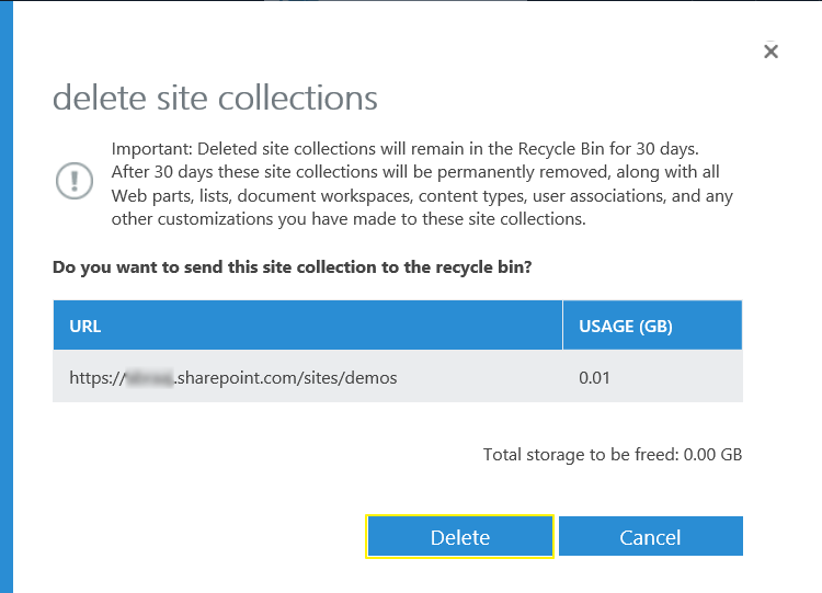 Sharepoint Online Delete Site Collection Using Powershell Sharepoint Diary