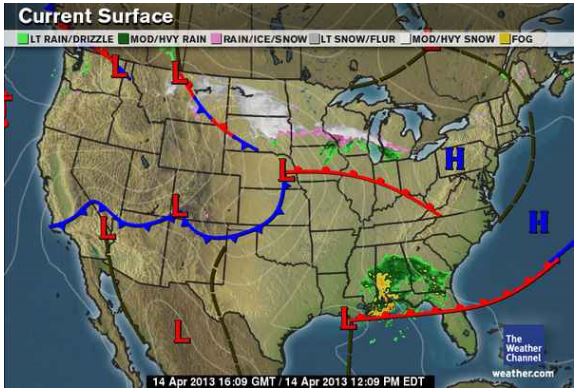 Us Weather Map High Low Pressure - United States Map
