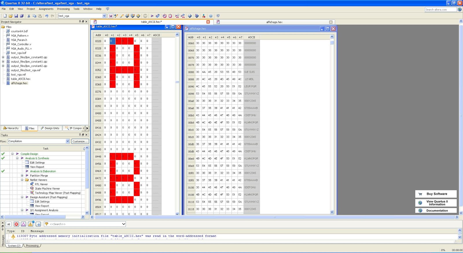 Florent Fazilleau: FPGA test#003 VGA + generation ASCII