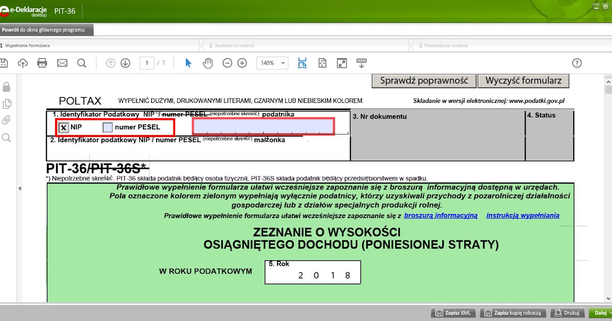 e-deklaracje Pit-36 Pit-B