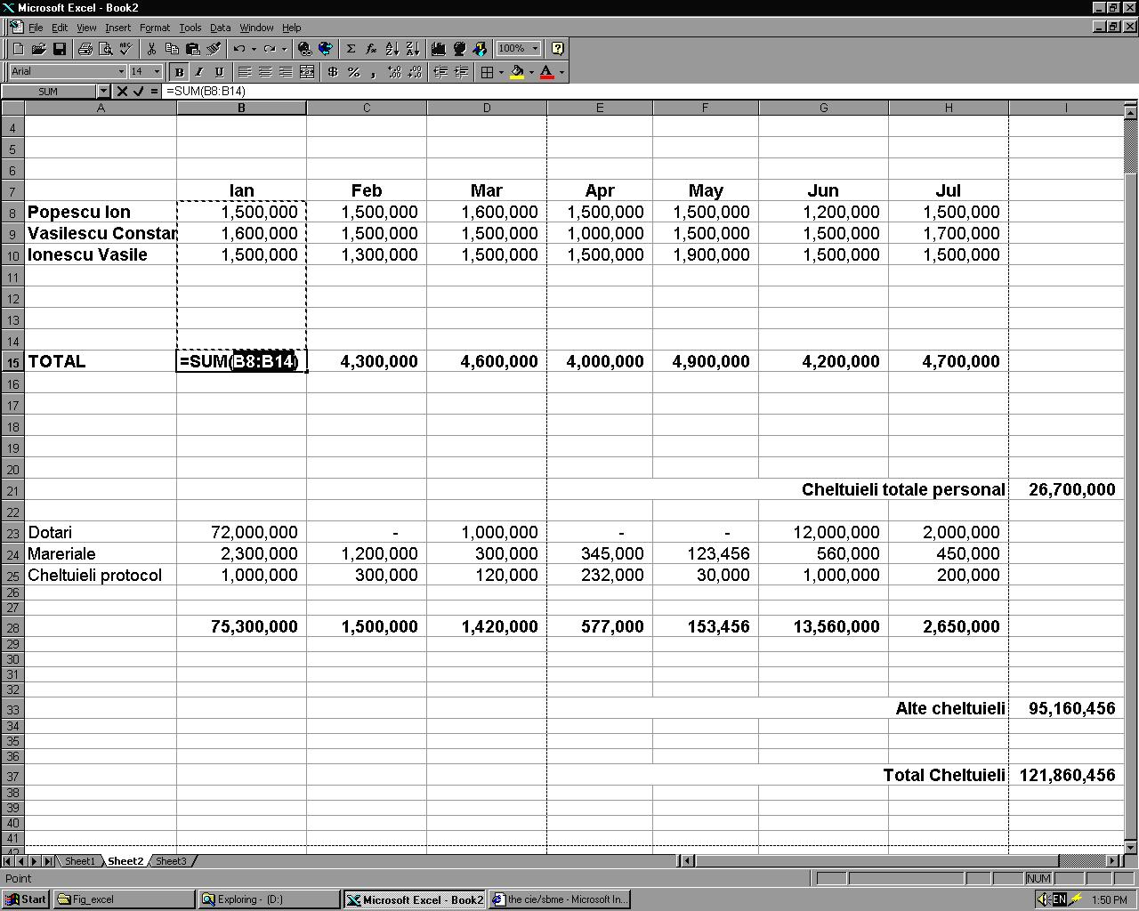 TIC- Lectii Excel pentru clasa a X a: Microsoft Excel -Formule, functii ...