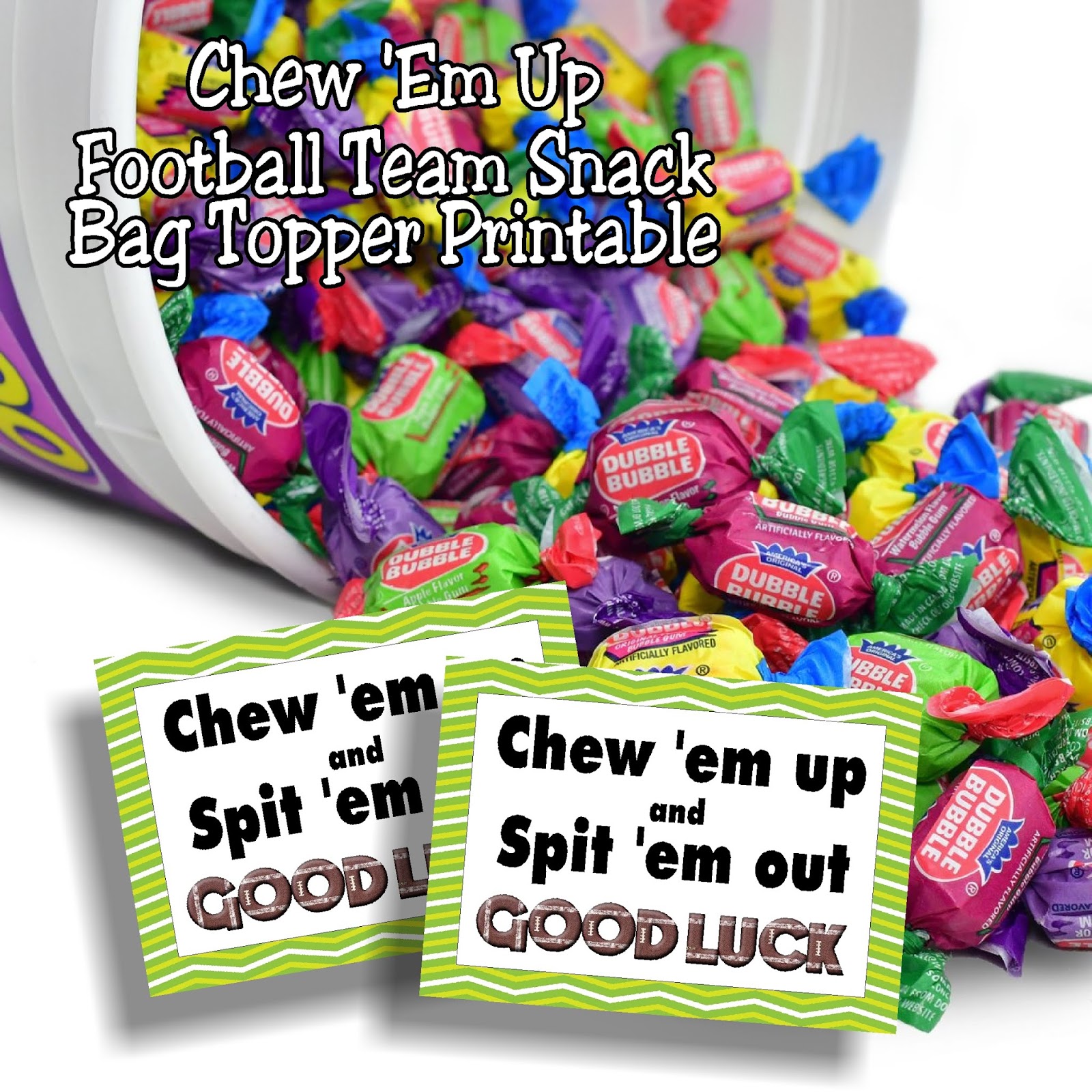 DIY Party Mom: Chew 'Em Up Football Team Snack Printable