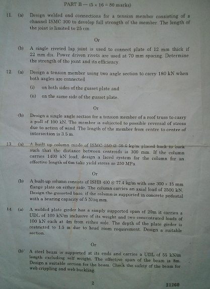 CE2352 Design of Steel Structures November December 2015 Question Paper ...