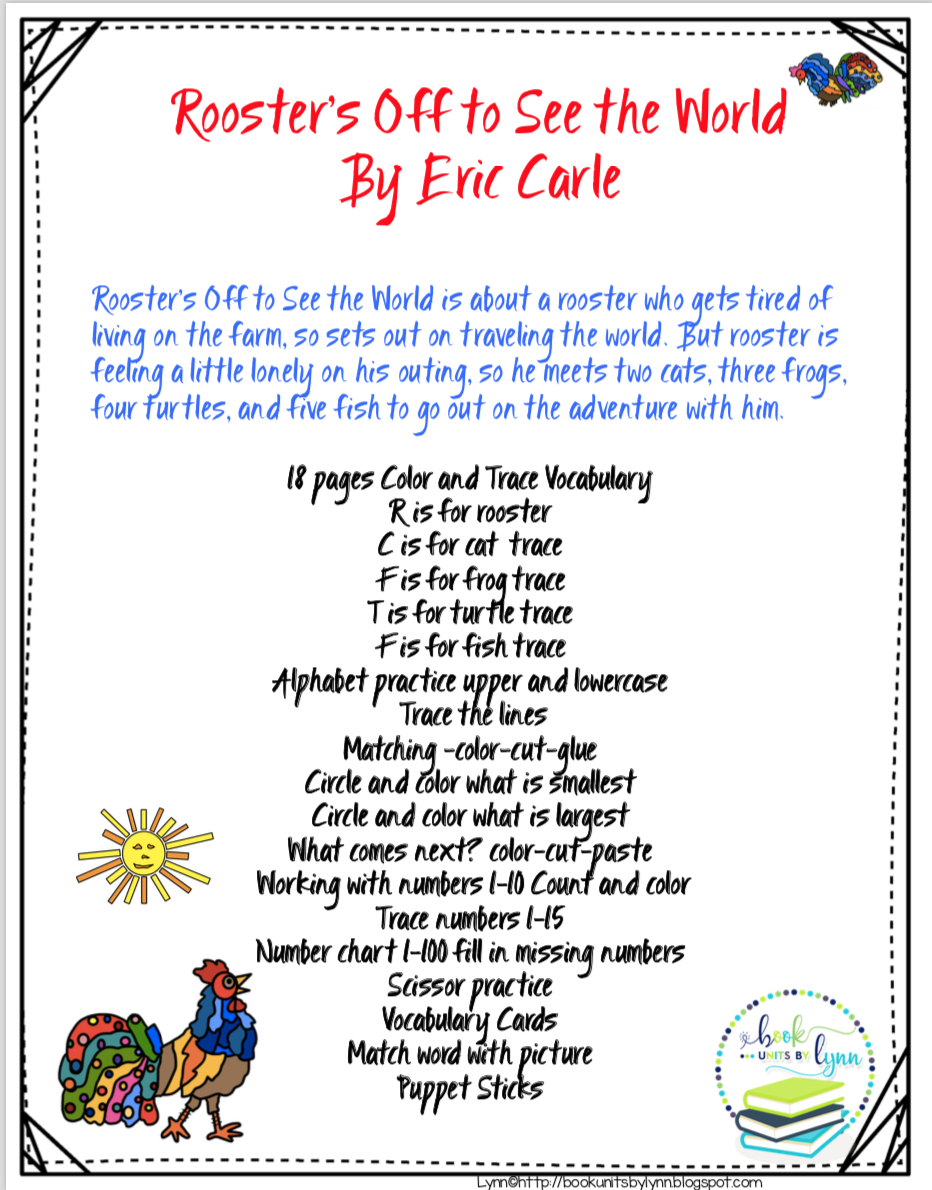 ROOSTER’S OFF TO SEE THE WORLD BOOK UNIT ~ Book Units by Lynn