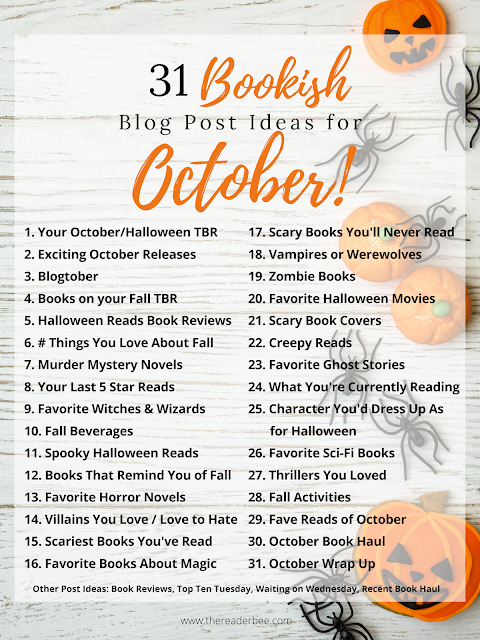The Reader Bee: 31 Bookish Blog Post Ideas for October (And Blogtober)