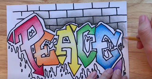 Henry School's Art Program: Artsonia's Positive Words Graffiti ...