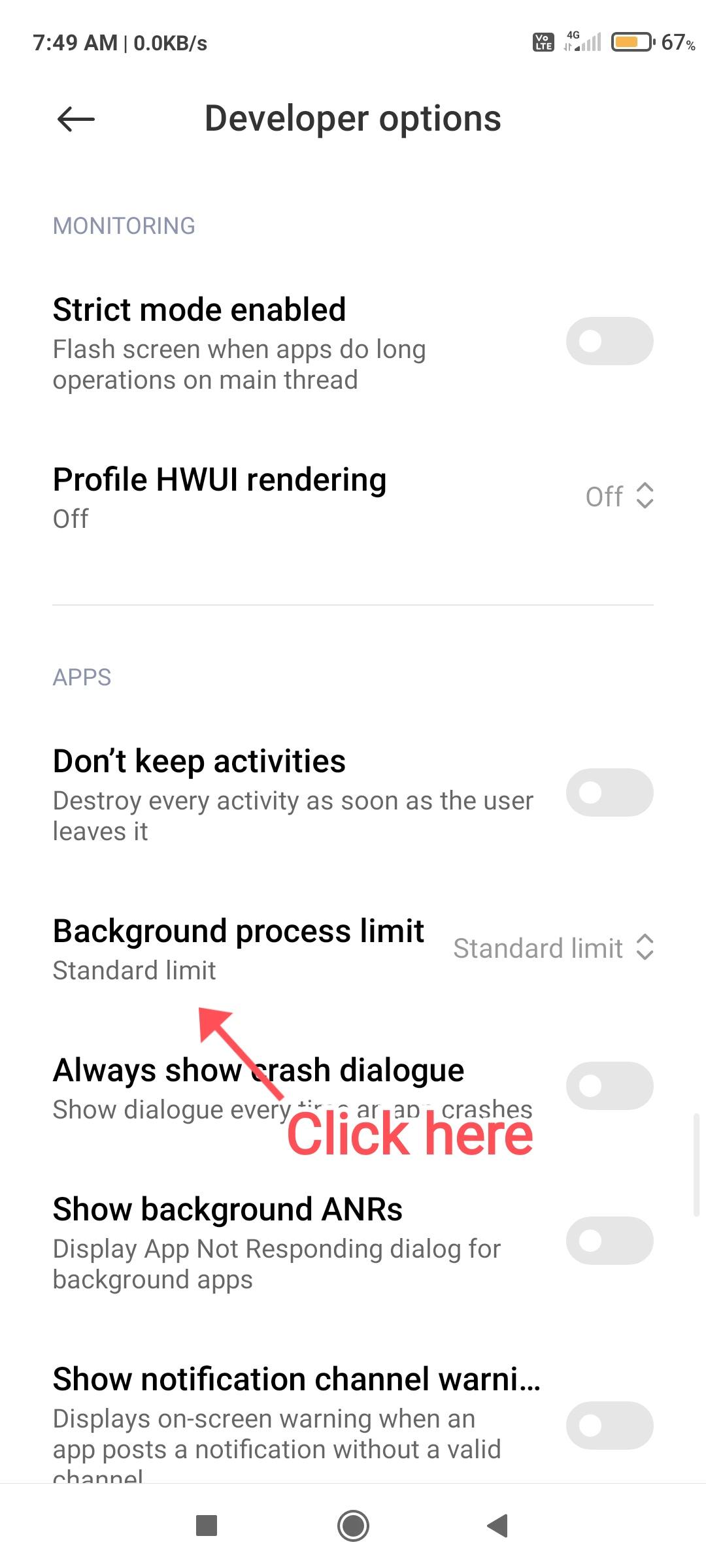 How to limit background processes in an android smartphone?