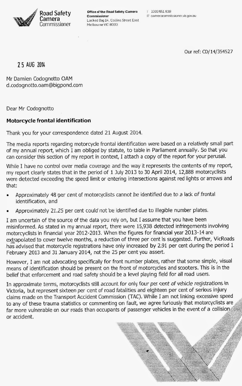 Damien Codognotto OAM: August 2014