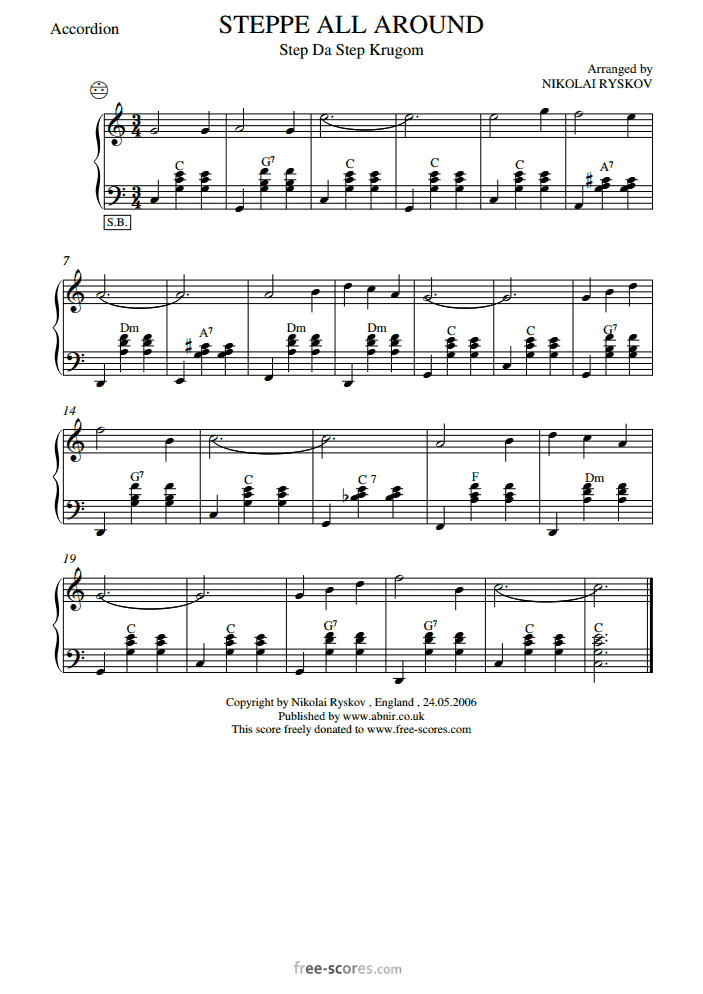 Bladmuziek: Step Da Step Krugom