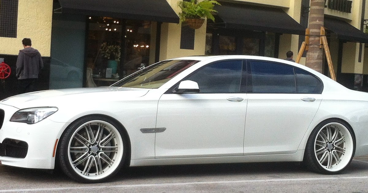 Exotic Cars on the Streets of Miami: BMW 750 on white rims