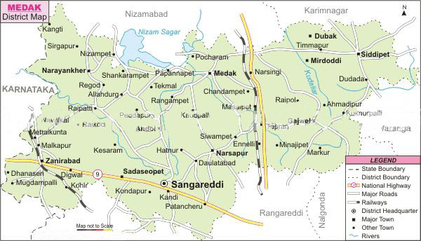 Map Of India: medak-map