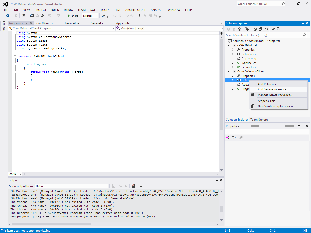 Programmers Ranch C Wcf A Minimal Client And Server Using Visual