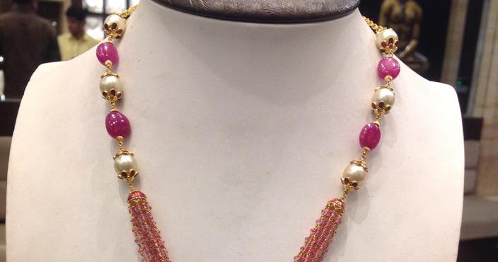 Multi String Ruby Beads Set - Jewellery Designs