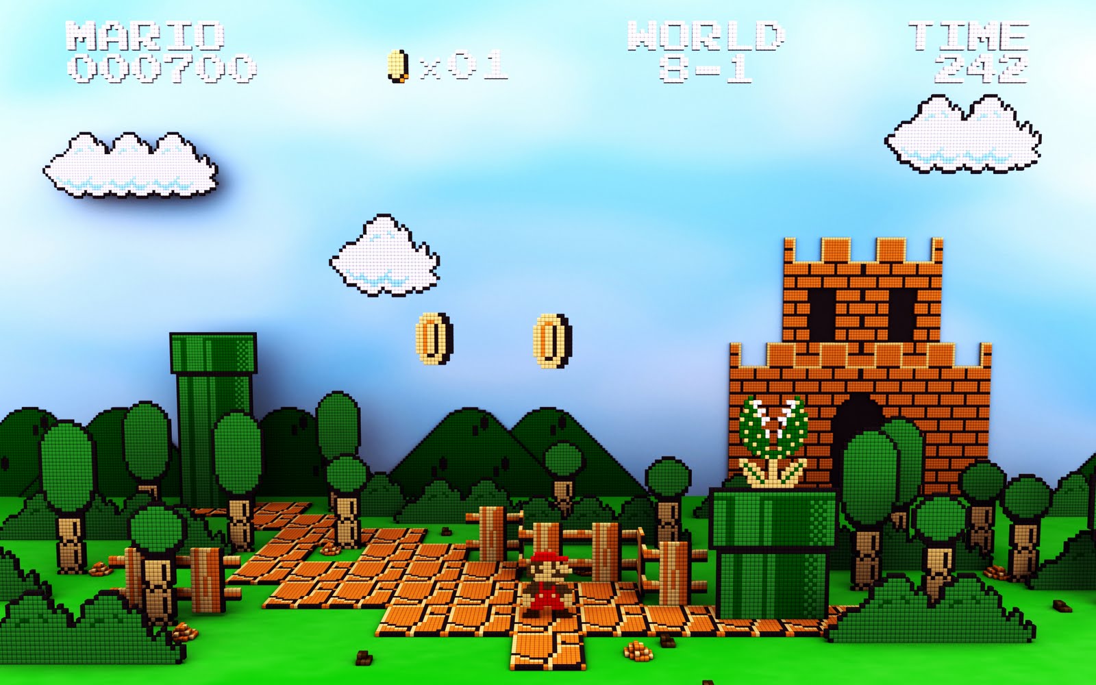 Super Mario TV game castle and mushrooms HD Wallpaper ~ The Wallpaper ...