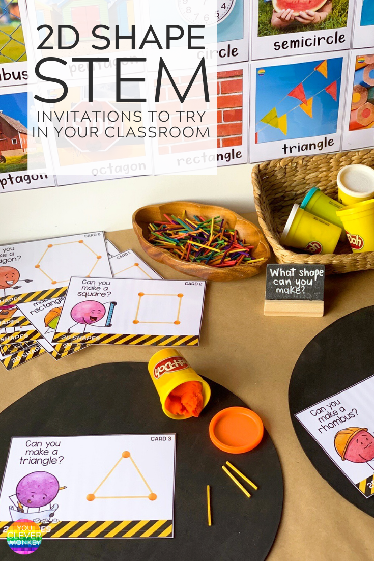 2D SHAPE STEM INVITATIONS TO TRY | you clever monkey