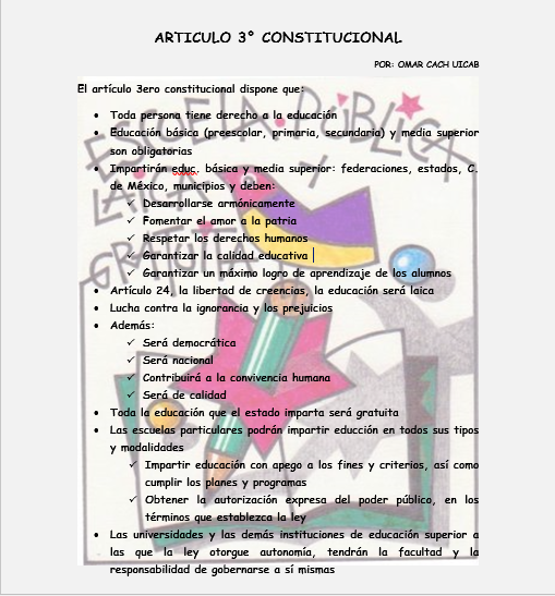 El rincón de la pedagogía : ARTICULO 3° CONSTITUCIONAL