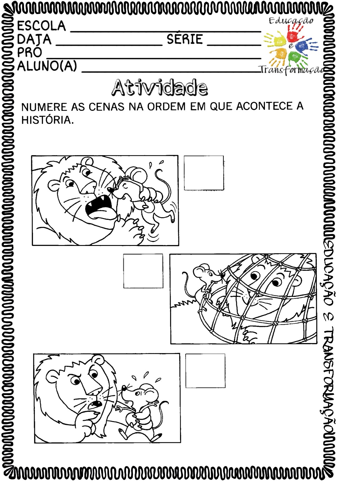 Blog Educação e Transformação: 👍 Fábula: O ratinho e o leão