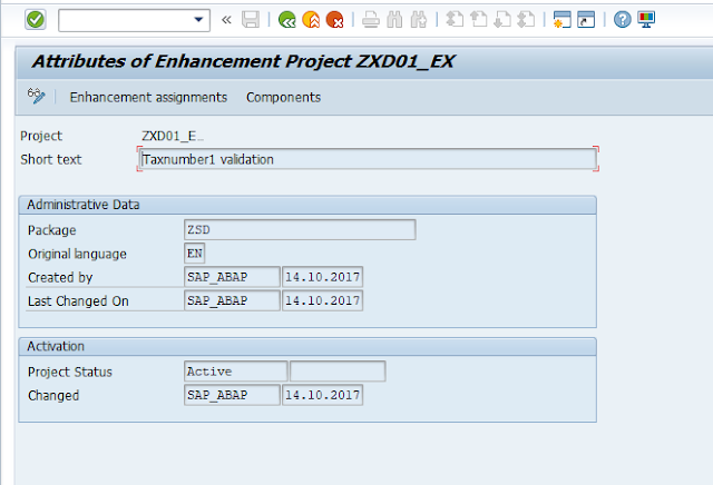 SAP for Abapers: Enhancement in XD01 validating some field