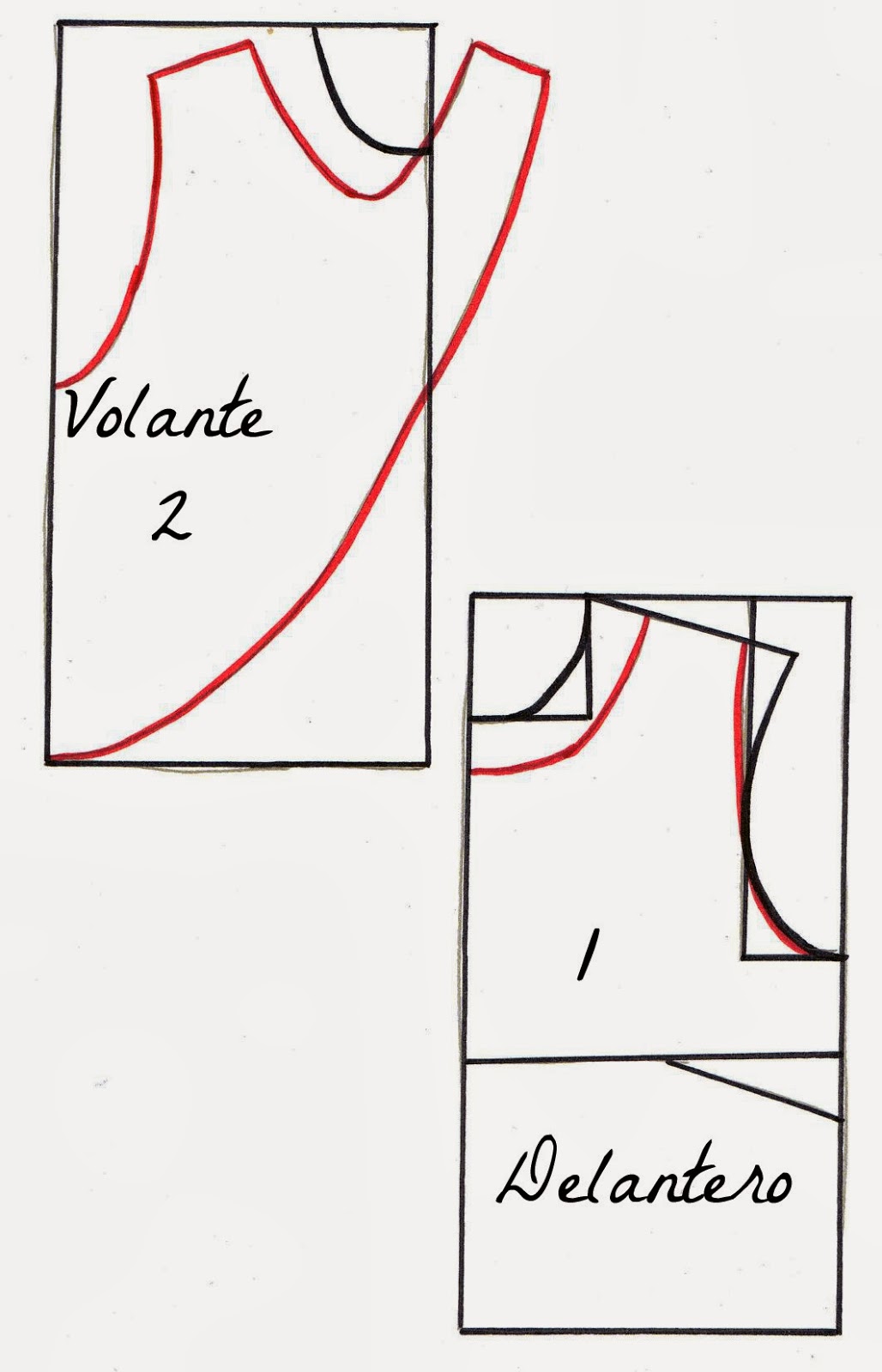 PATRONES DE COSTURA: BLUSA SIN MANGAS Y CON VOLANTE