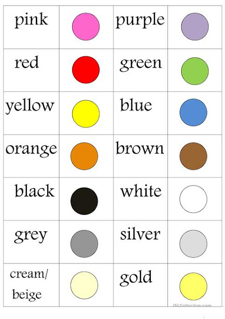 VOCABULARY: colours
