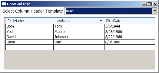 Yosi Maurer Net Wpf Datagrid Styling Column Headers The Simple Way
