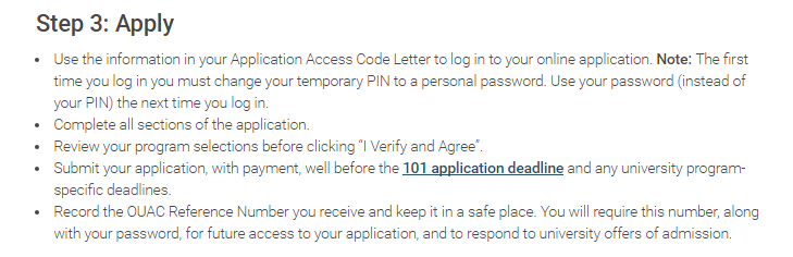 加拿大大学申请: 第四讲 OUAC 101 申请的基本流程