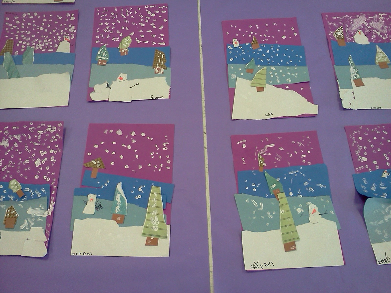 Art Julz: Snow Friends Winter Landscape Collage