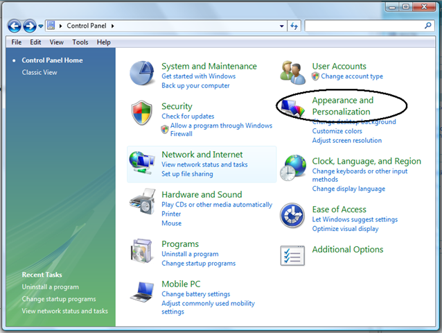 Control Panel - Appearances and Personalization - Windows 7 Help