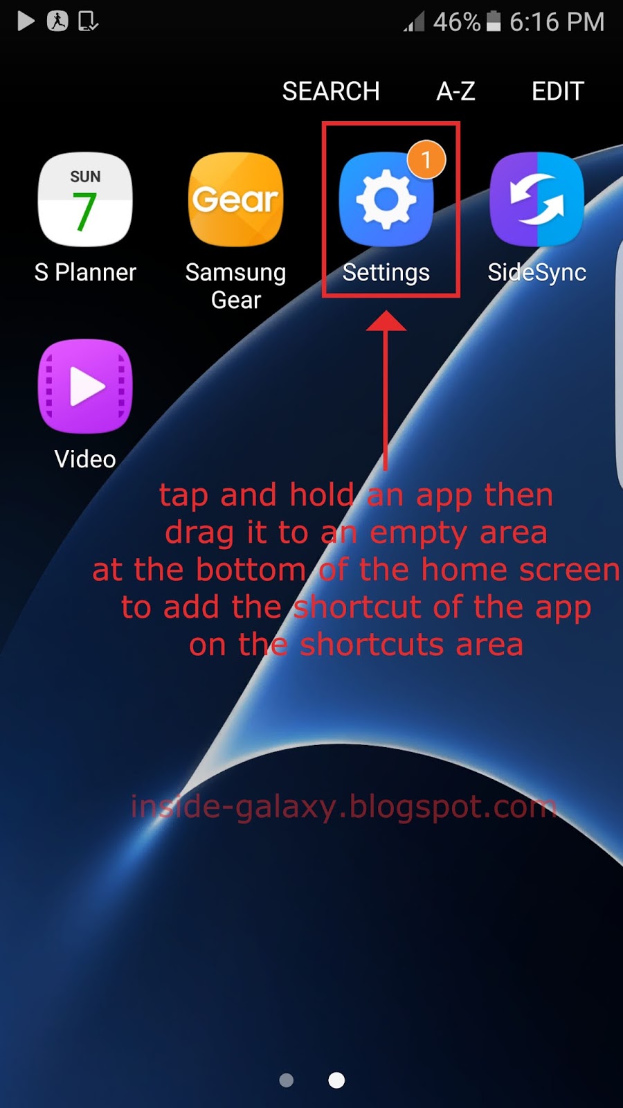 Inside Galaxy: Samsung Galaxy S7 Edge: How to Manage Shortcuts Area on ...