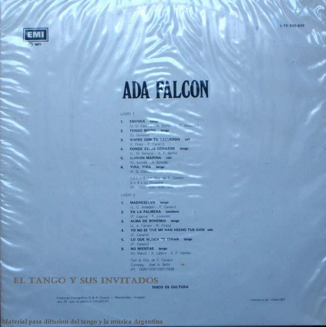 El Tango y sus invitados: Ada Falcon con las Orquesta de Francisco ...