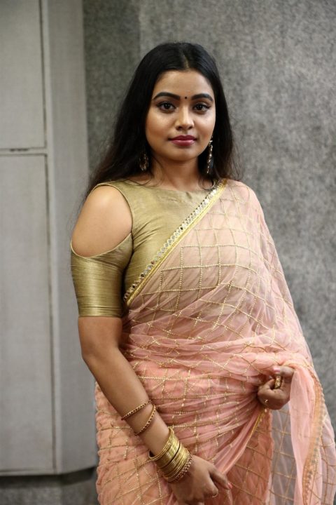 Kollywood actress Anisha Xavier hot golden blouse saree stills | Indian ...
