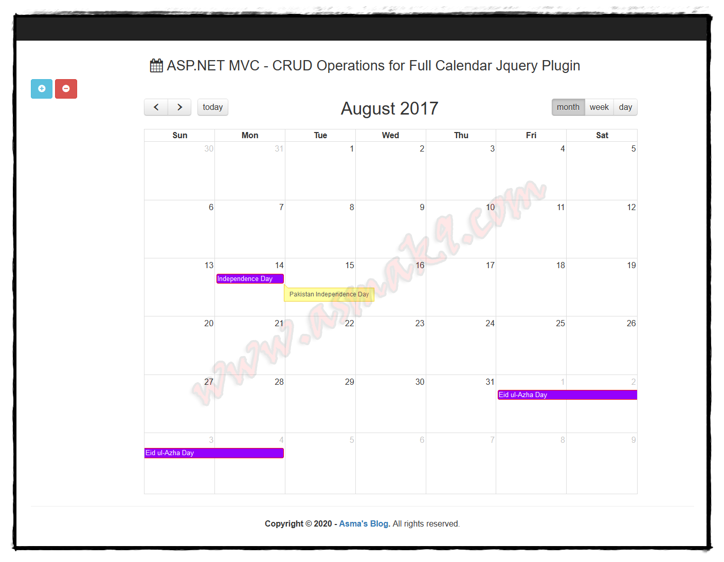 Event Manager using ASP.NET MVC and Jquery Full Calendar Plugin - Asma's Blog