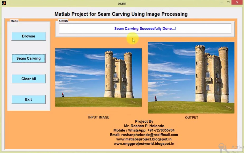 Seam Carving Using Image Processing Full Matlab Project with Source Code ~ ENGINEERING PROJECTS