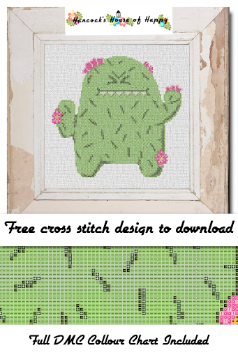 hancock's house of happy: Cute Grumpy Cactus Cross Stitch Pattern Free to Download