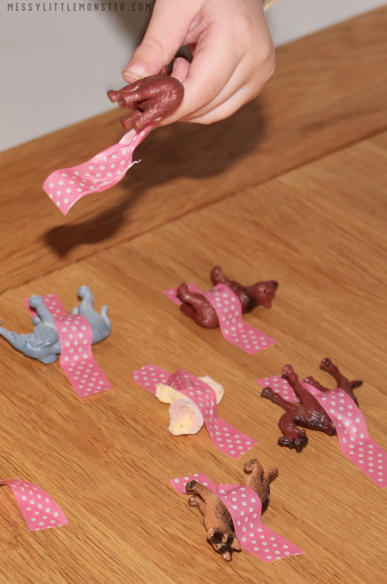 Animal Tape Rescue - Fine Motor Activity - Messy Little Monster