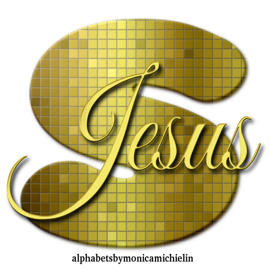 M. Michielin Alphabets: 3-GOLDEN ALPHABET GOLD 'JESUS'