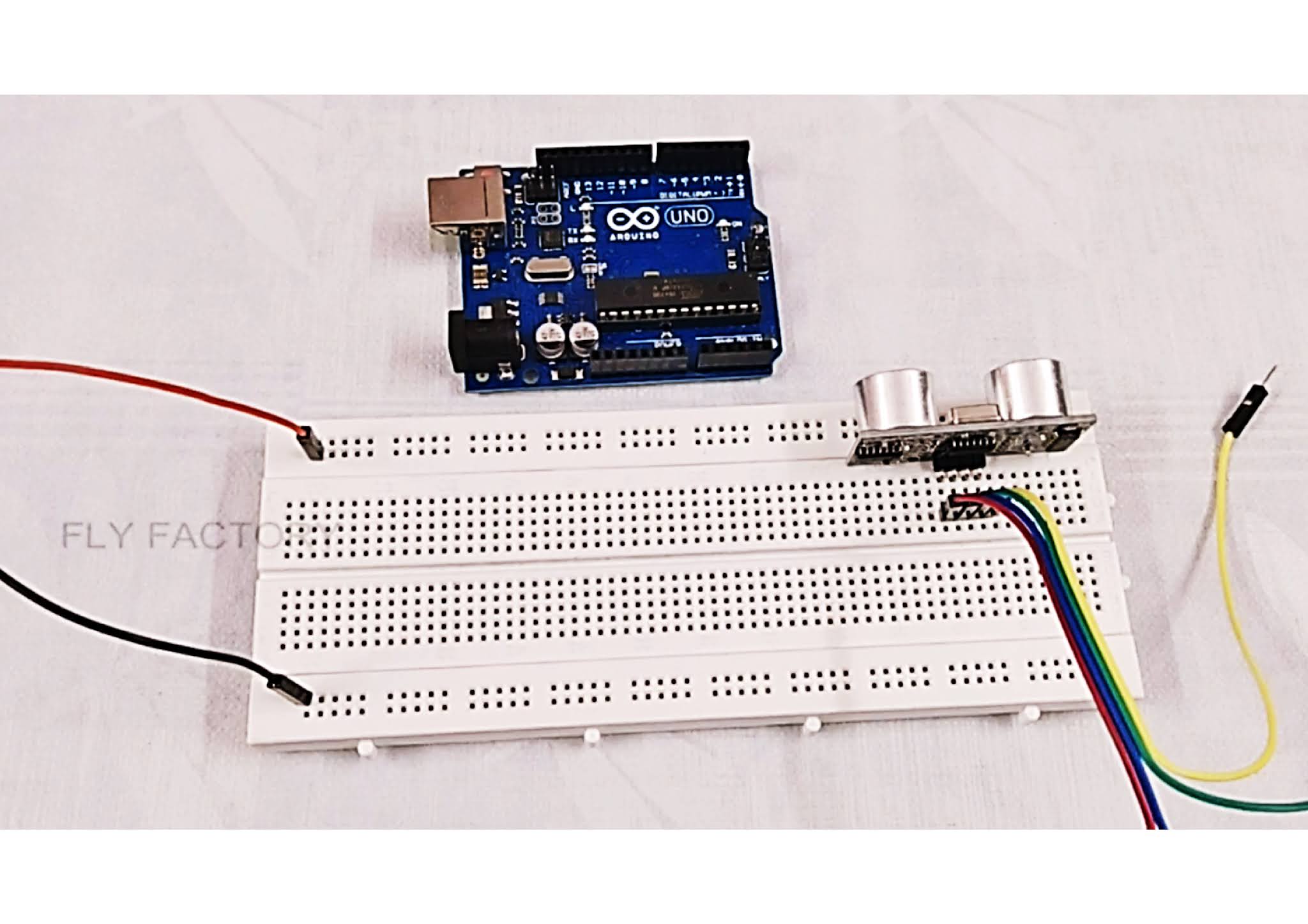Distance measure with servo motor and ultrasonic sensor - FLY FACTORY