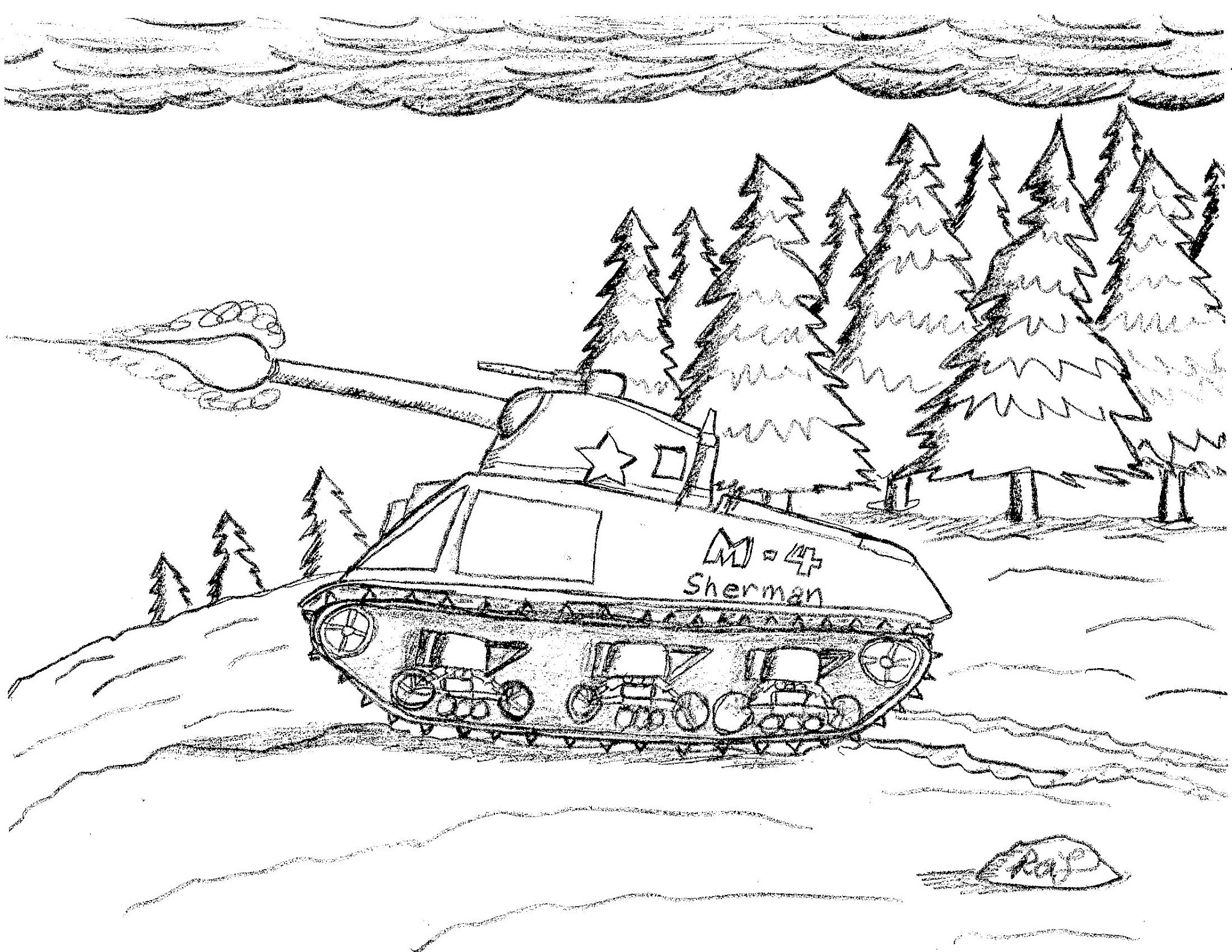 Robin s Great Coloring Pages M 4 Sherman Medium Tank Coloring Page