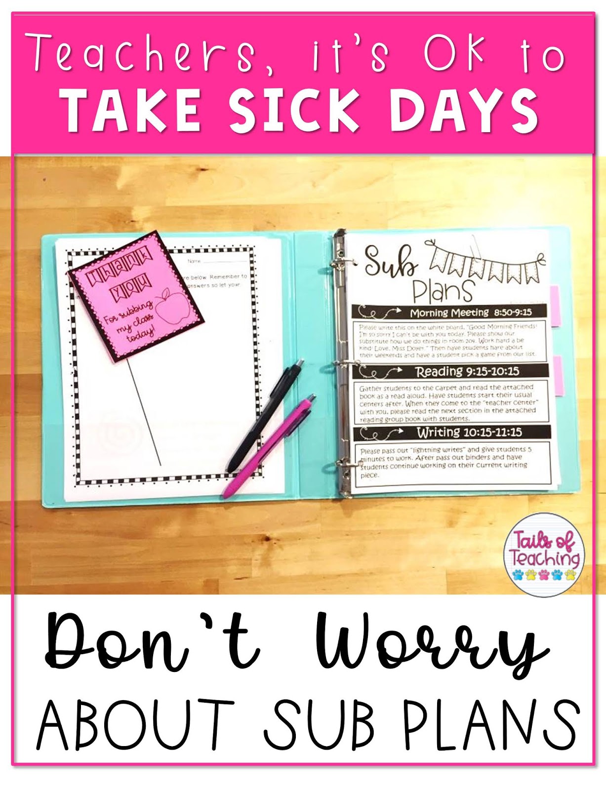 Tails of Teaching: Teachers, It’s O.K. to Take Your Sick Days