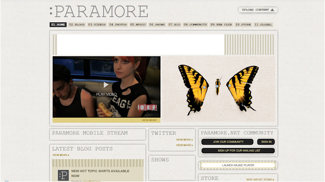 A2 Media Studies: Analysis of websites: Paramore
