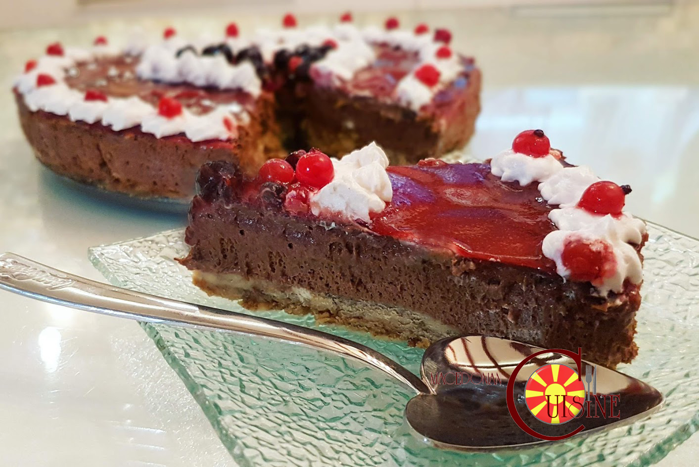 HEART SHAPED CHOCOLATE/HAZELNUT/CHERRY CAKE ~ Macedonian Cuisine