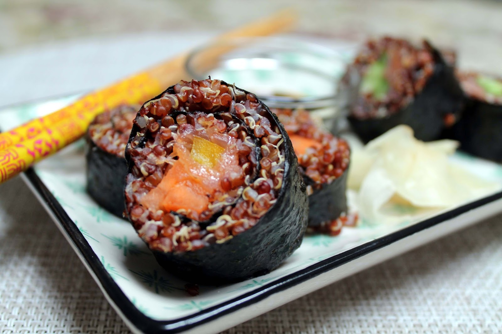 Serena's Medium Rare: Red Quinoa & Smoked Salmon Sushi - A Low GI ...