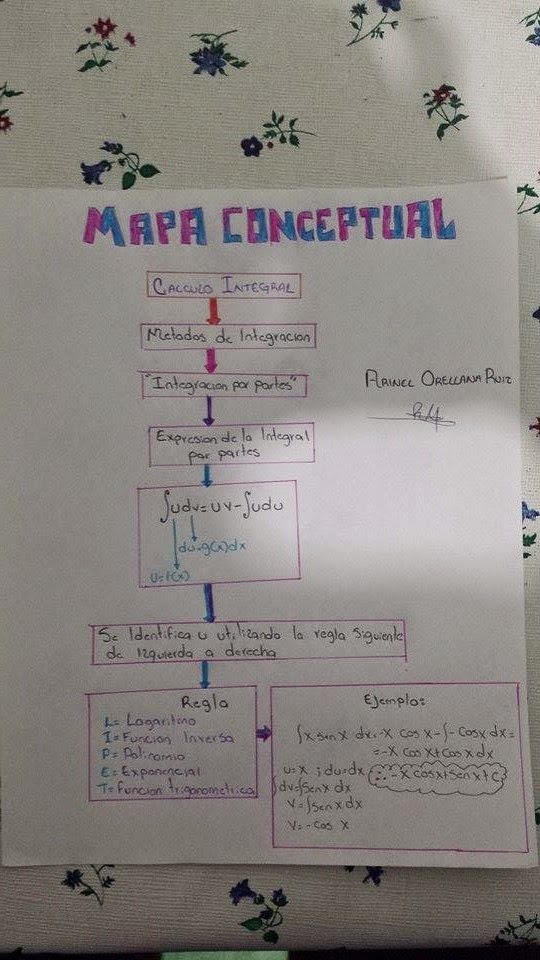 CALCULO INTEGRAL( área bajo la curva): mapa conceptual integracion por ...